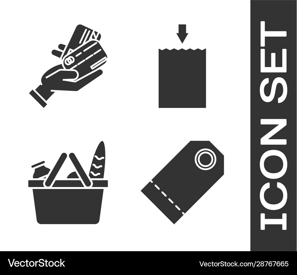 Set blank label template price tag human hand Vector Image