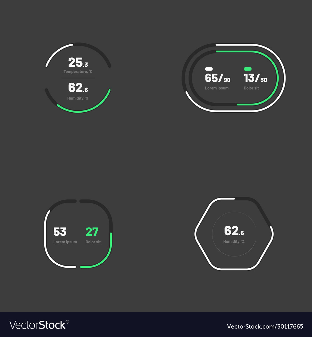 Set With Collection Indicator Template Royalty Free Vector