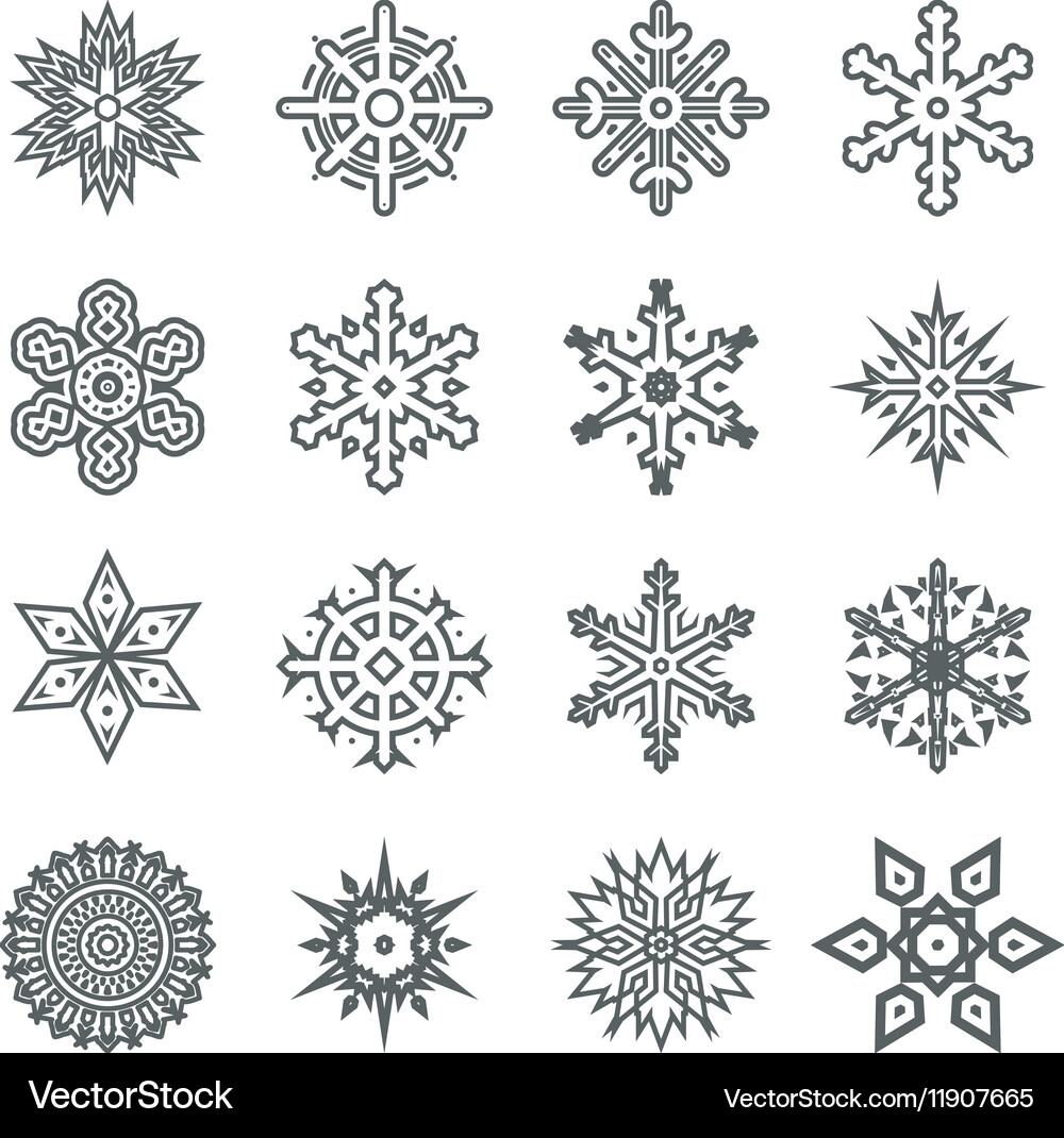 Snowflakes geometric abstract geometry christmas Vector Image