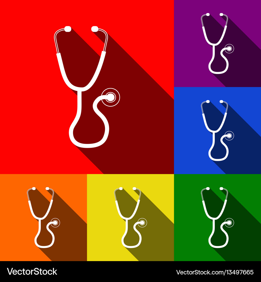 Stethoscope sign set of Royalty Free Vector Image