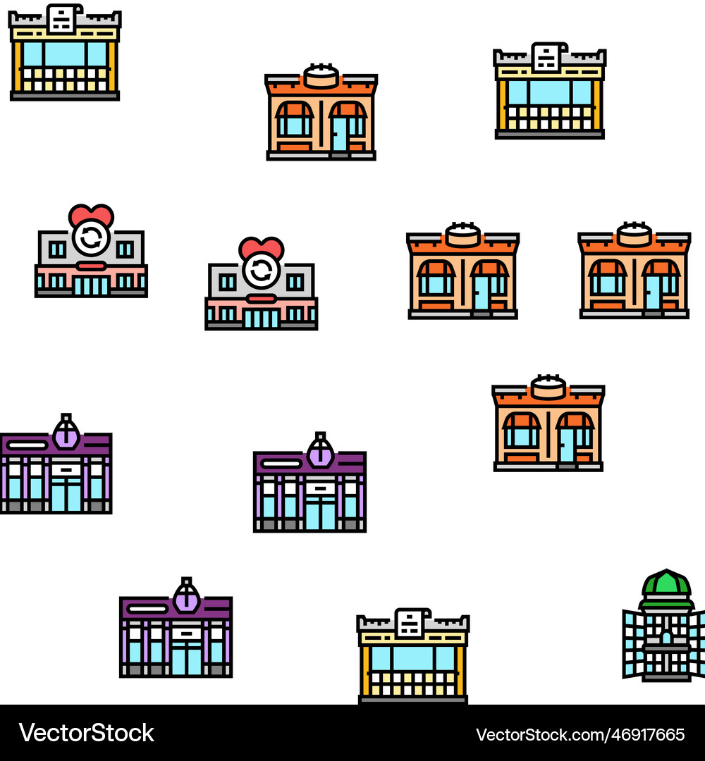 Store shop retail market seamless pattern Vector Image