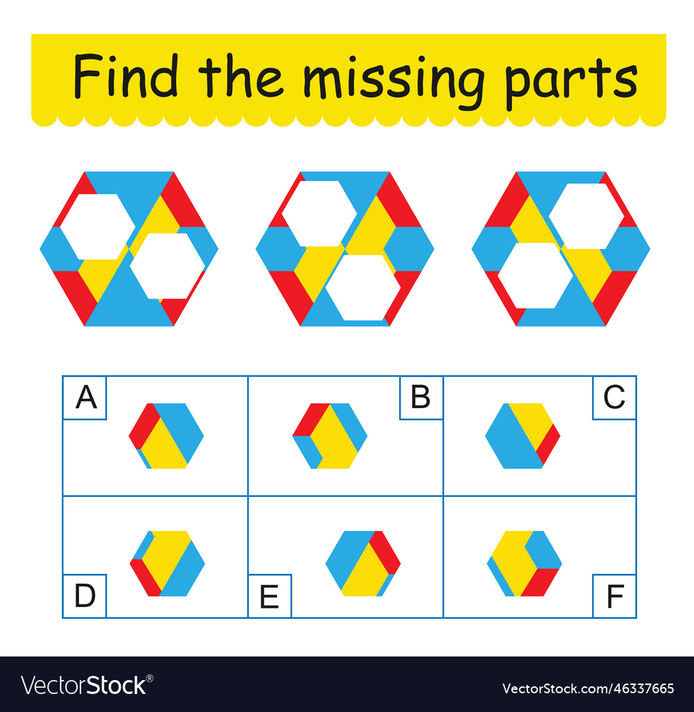 Task for the development of logic for children Vector Image