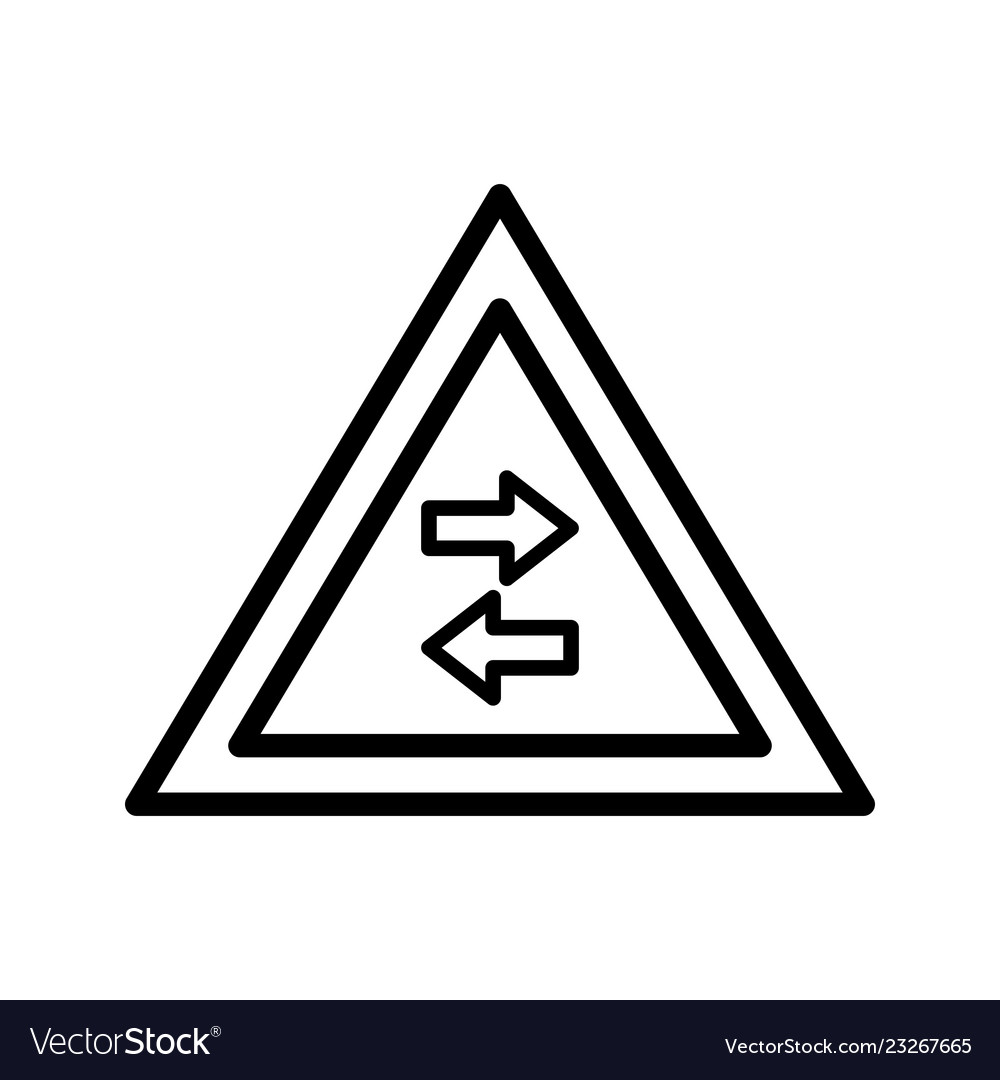 Two-way traffic crosses one-way road sign icon Vector Image