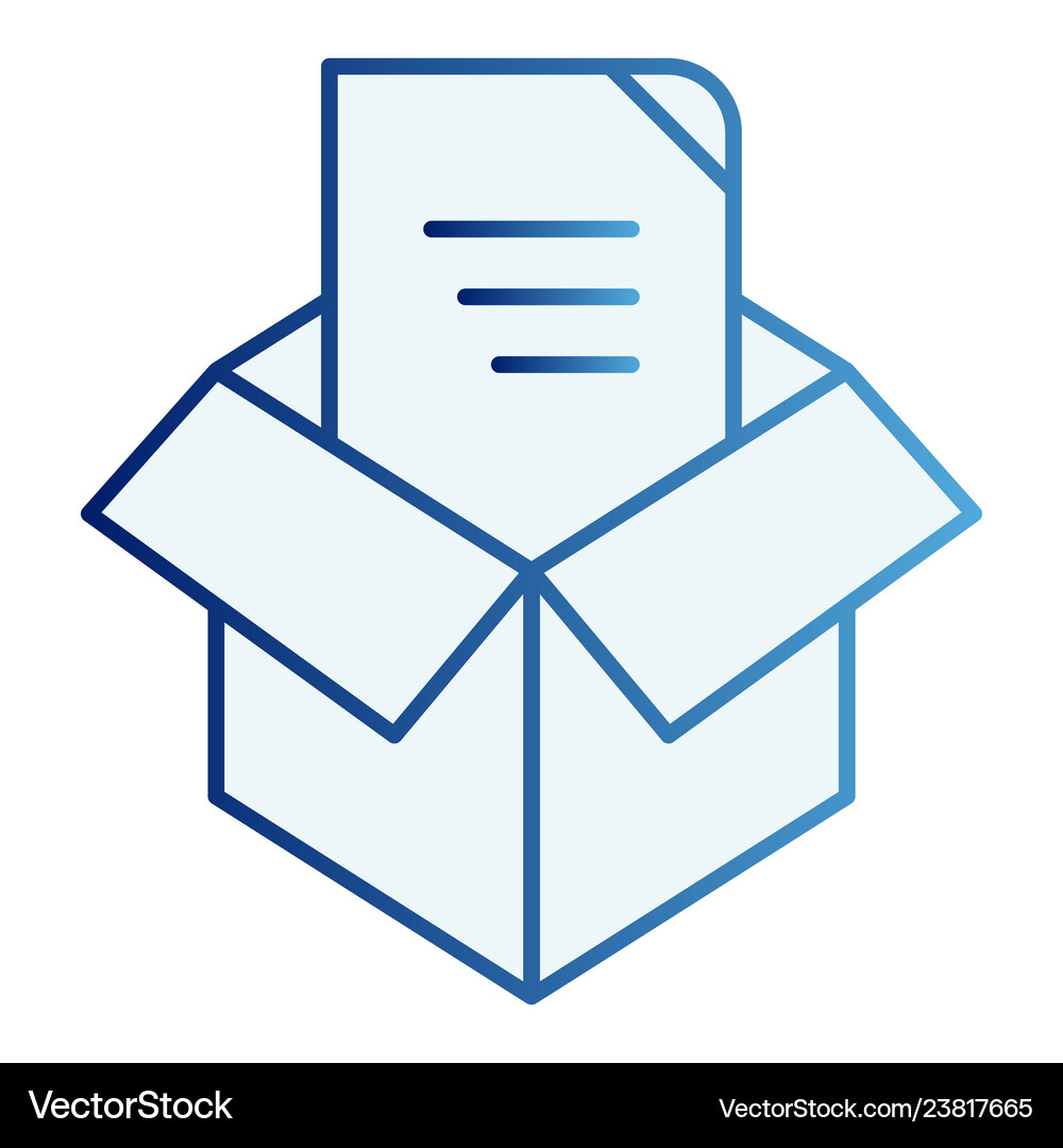 Unpacking flat icon box unpack blue icons in Vector Image
