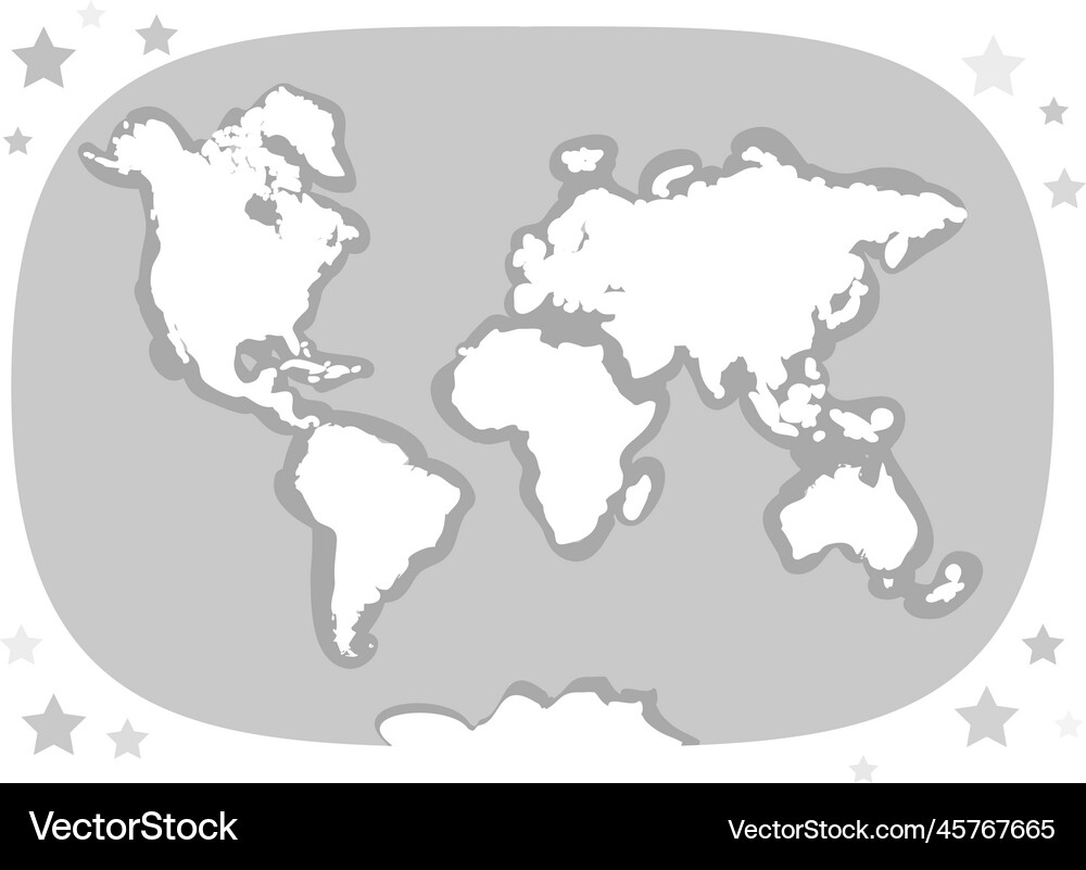 World map with continents atlas planet earth Vector Image