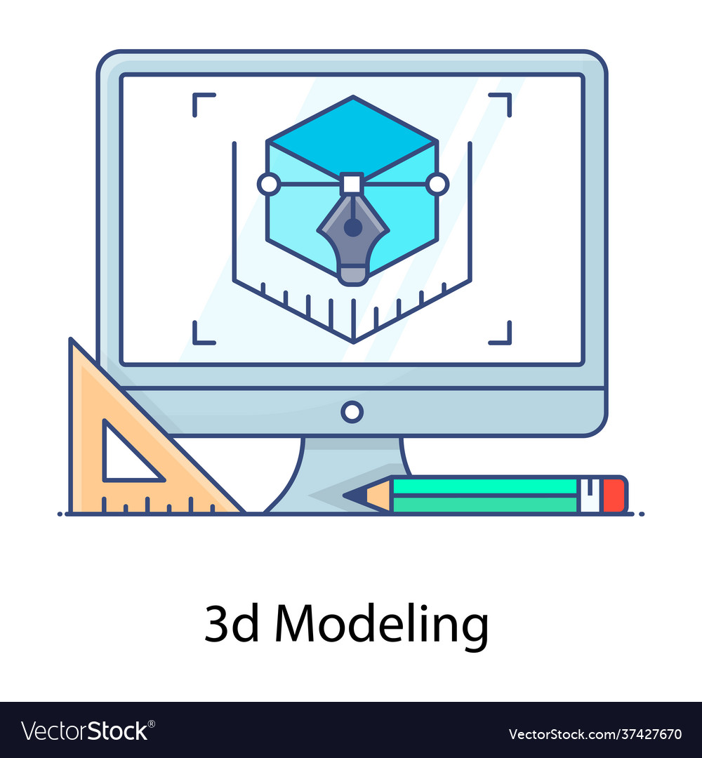 3d modeling Royalty Free Vector Image - VectorStock