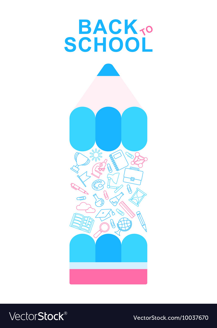 Back to school pencil lines icons Royalty Free Vector Image
