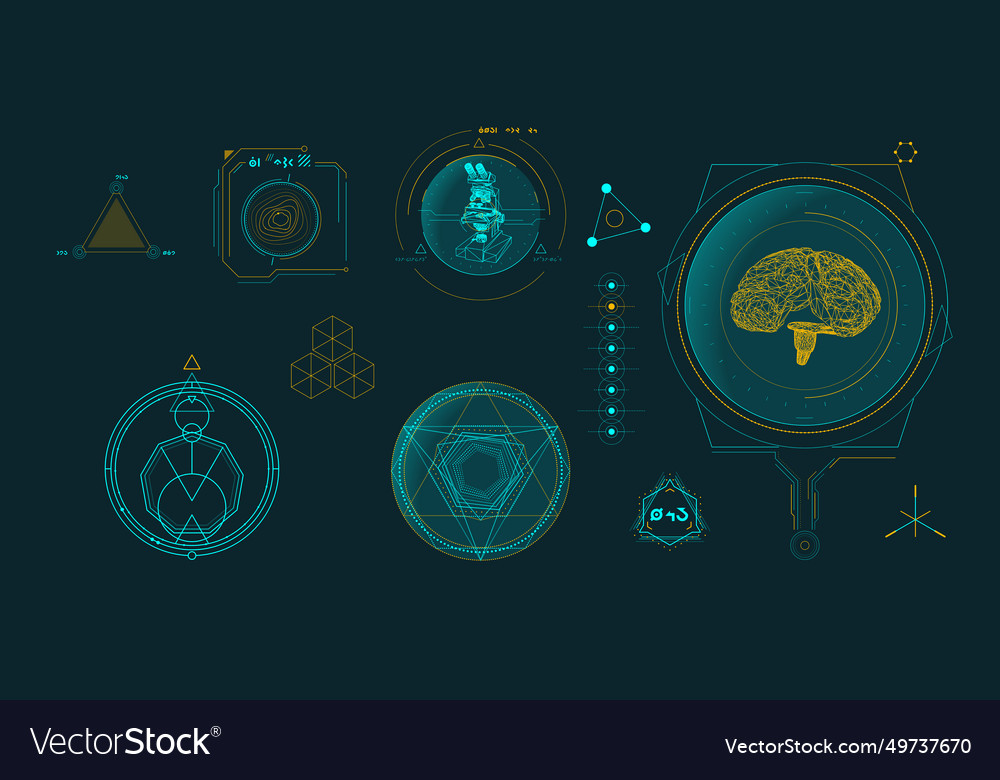 Circular infographic elements for sci-fi Vector Image