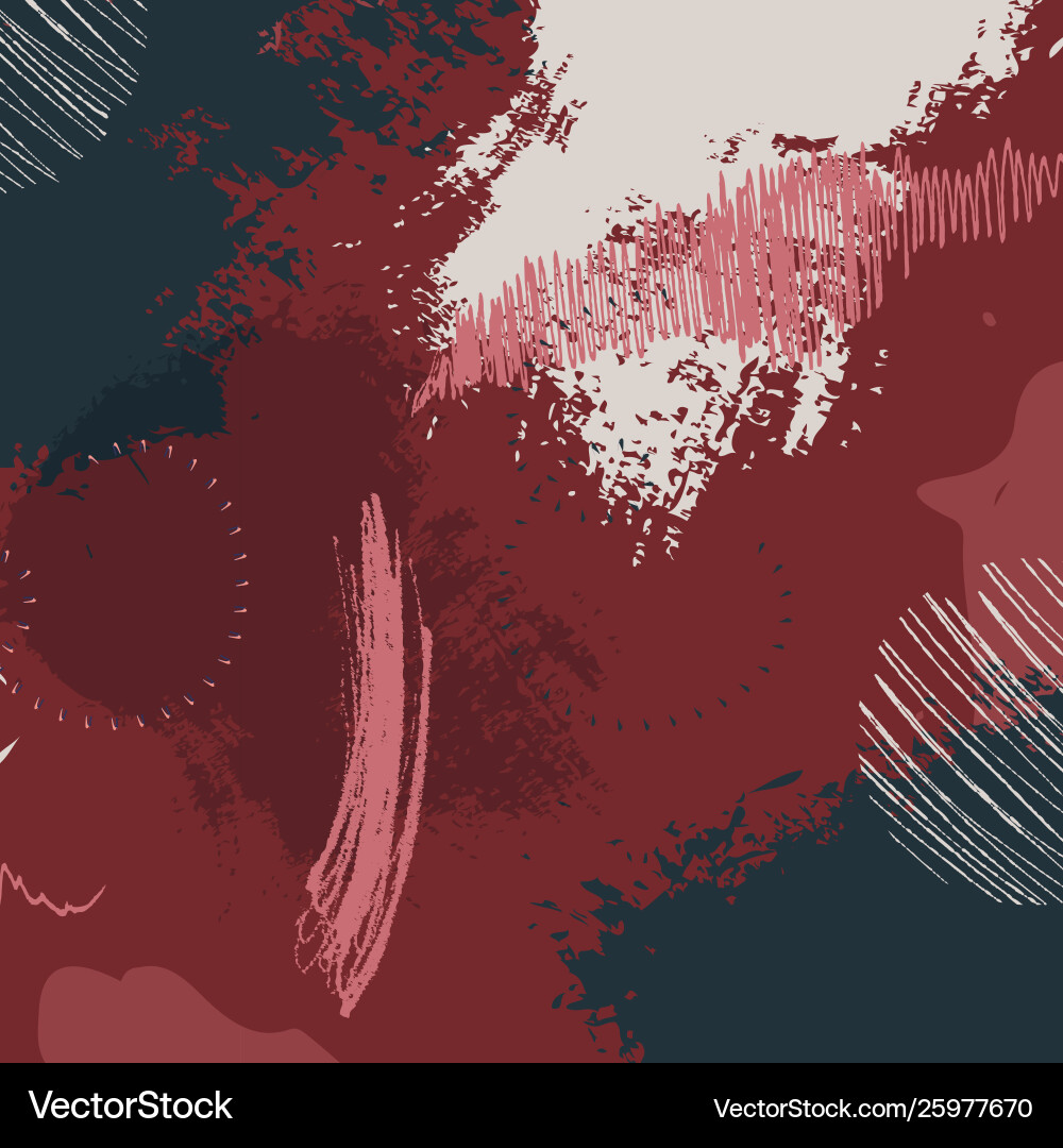 Contrast dark red grunge pattern colorful hand Vector Image