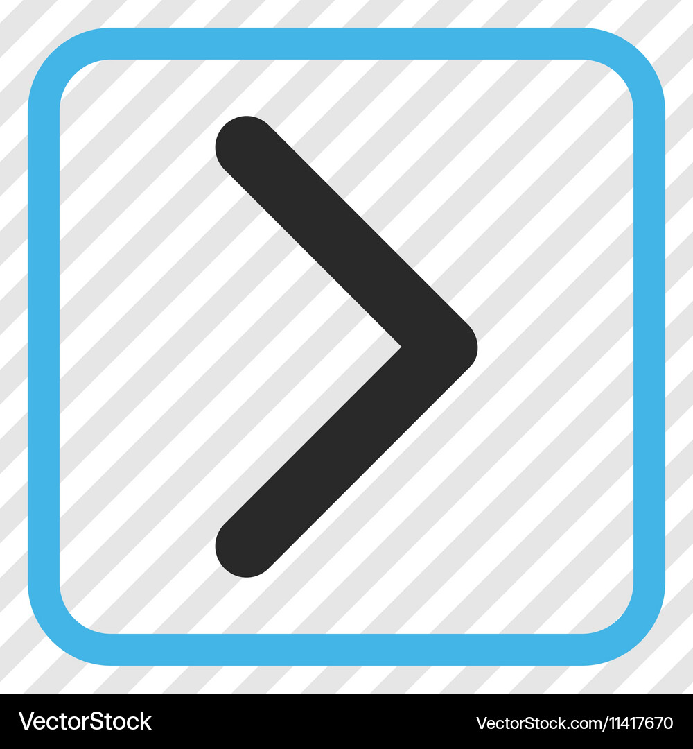 Direction right icon in a frame Royalty Free Vector Image