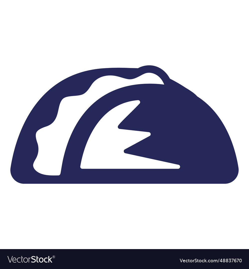 Filled stroke simple taco Royalty Free Vector Image