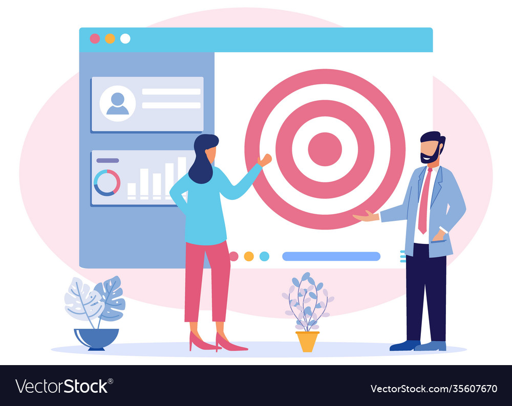 Graphic cartoon character business target Vector Image
