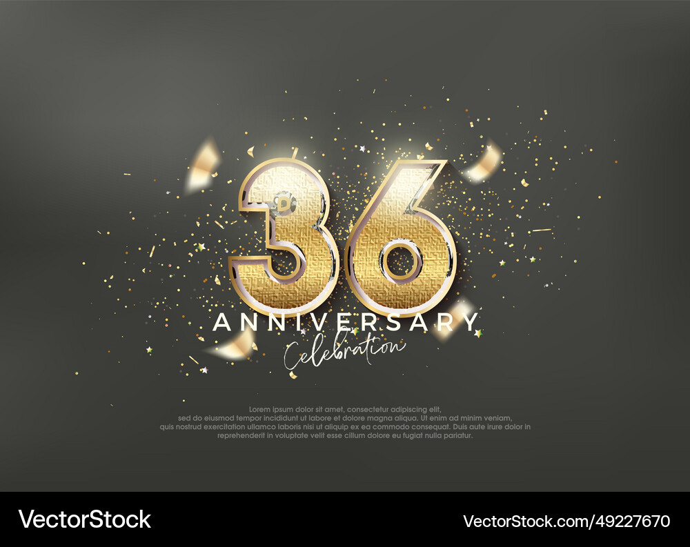 Luxurious and elegant number 36th premium design Vector Image