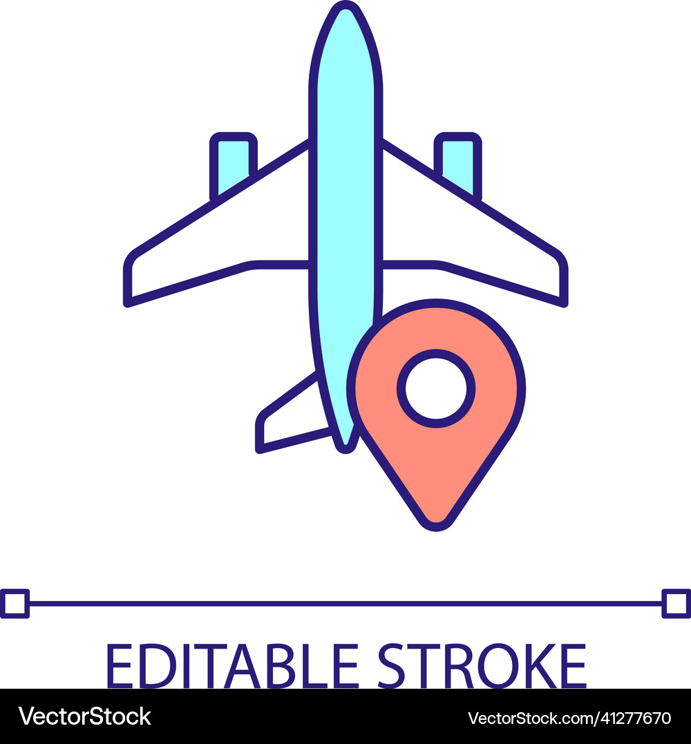 Plane transportation rgb color icon Royalty Free Vector