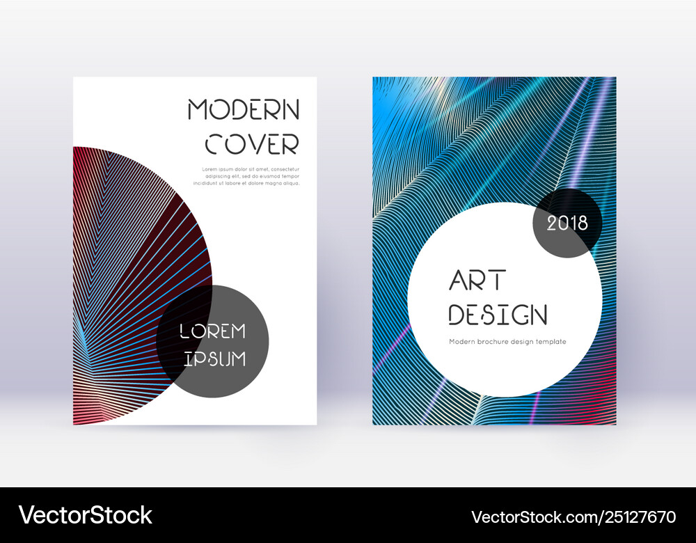 Trendy cover design template set red abstract lin Vector Image