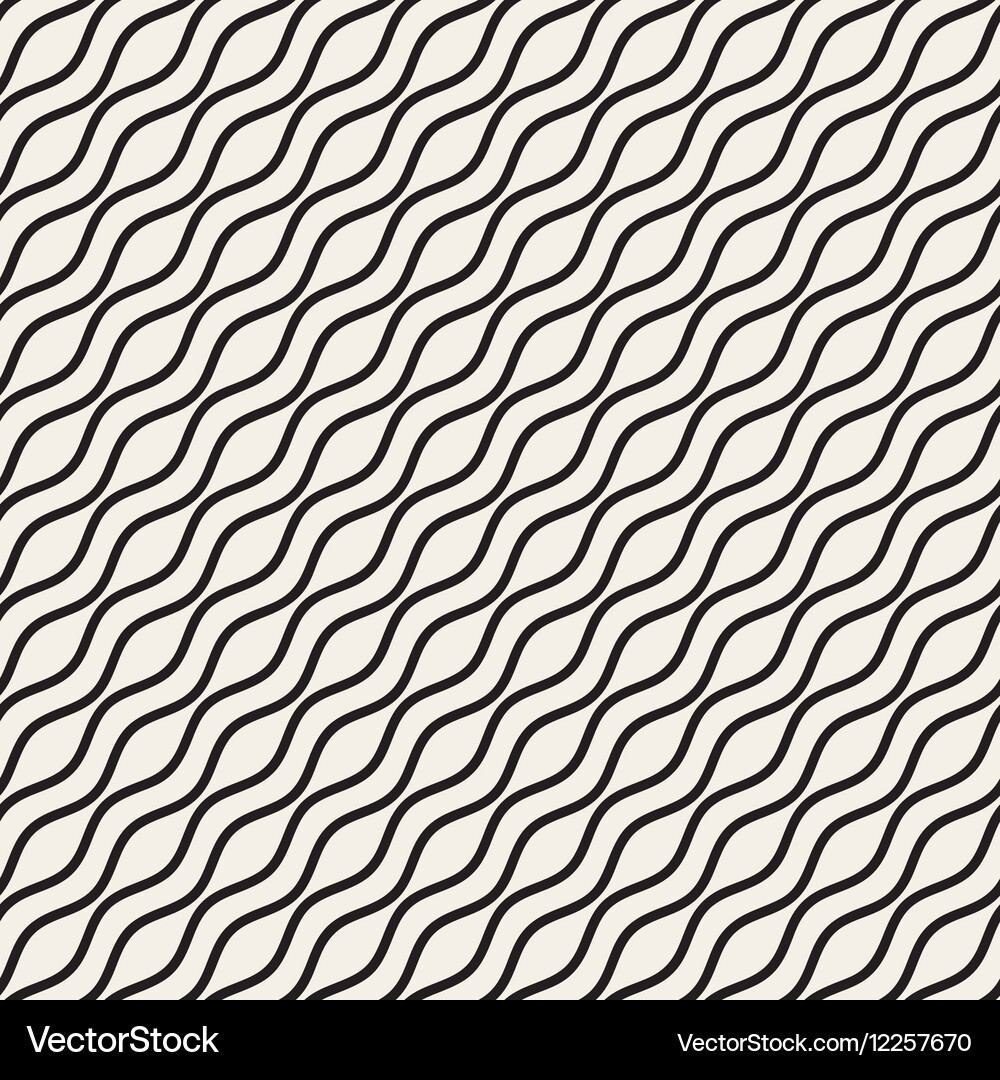 Wavy ripple lines seamless black and white Vector Image