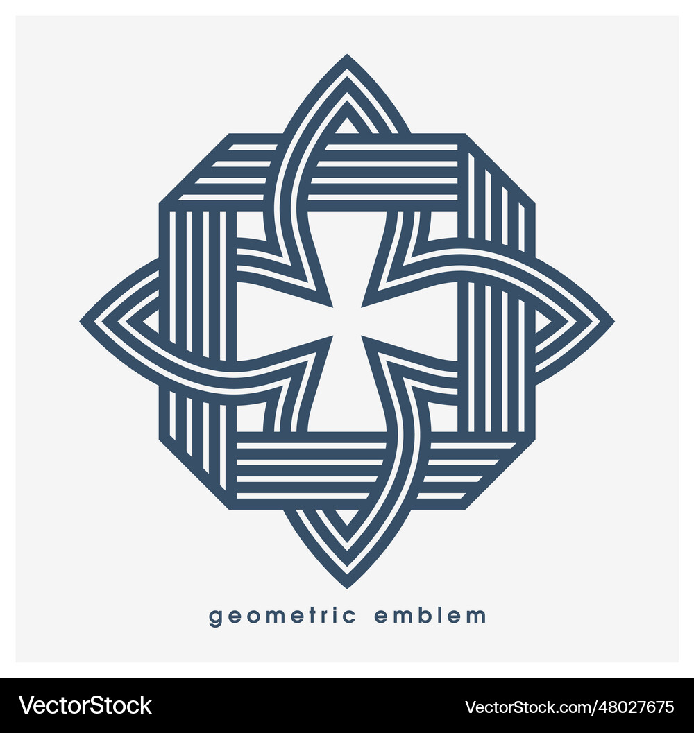 Abstract geometric flower symbol isolated on Vector Image