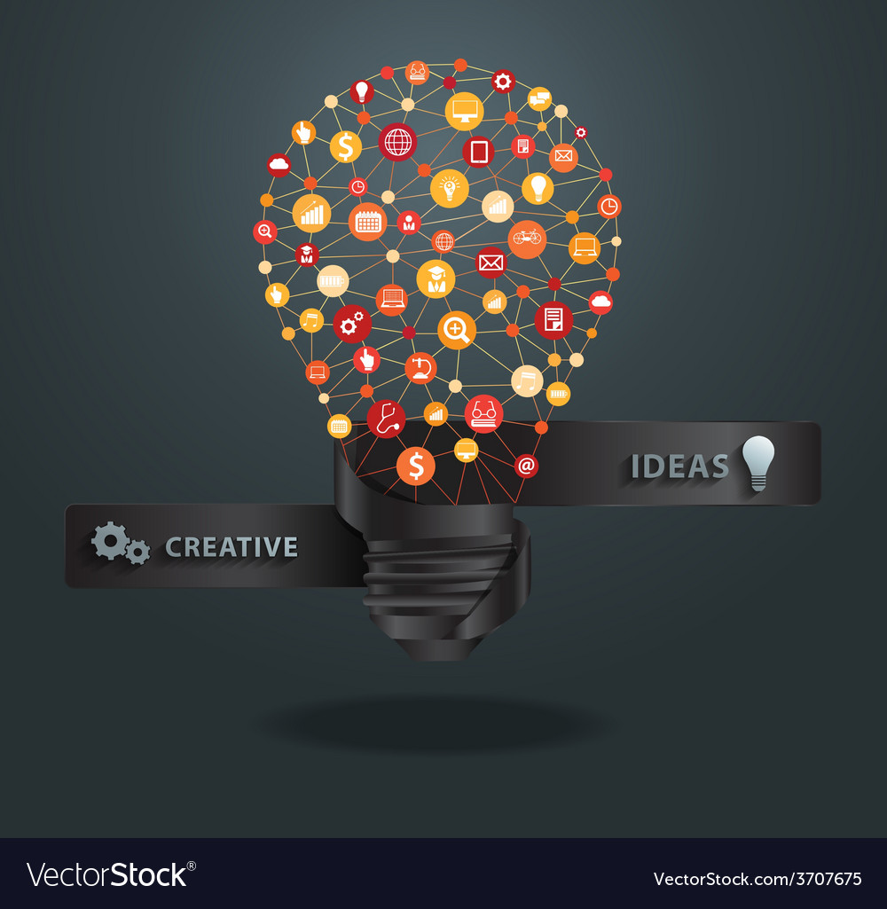 Creative light bulb idea Royalty Free Vector Image