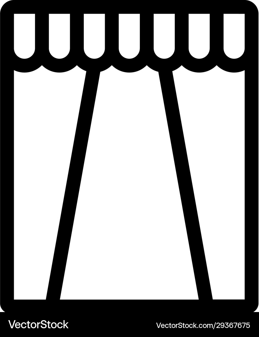 Curtain icon isolated contour symbol Royalty Free Vector