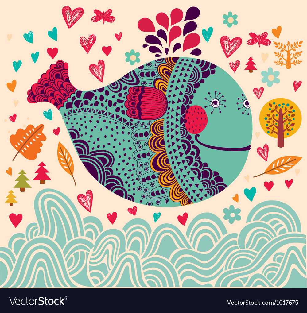 Decorative fish background Royalty Free Vector Image