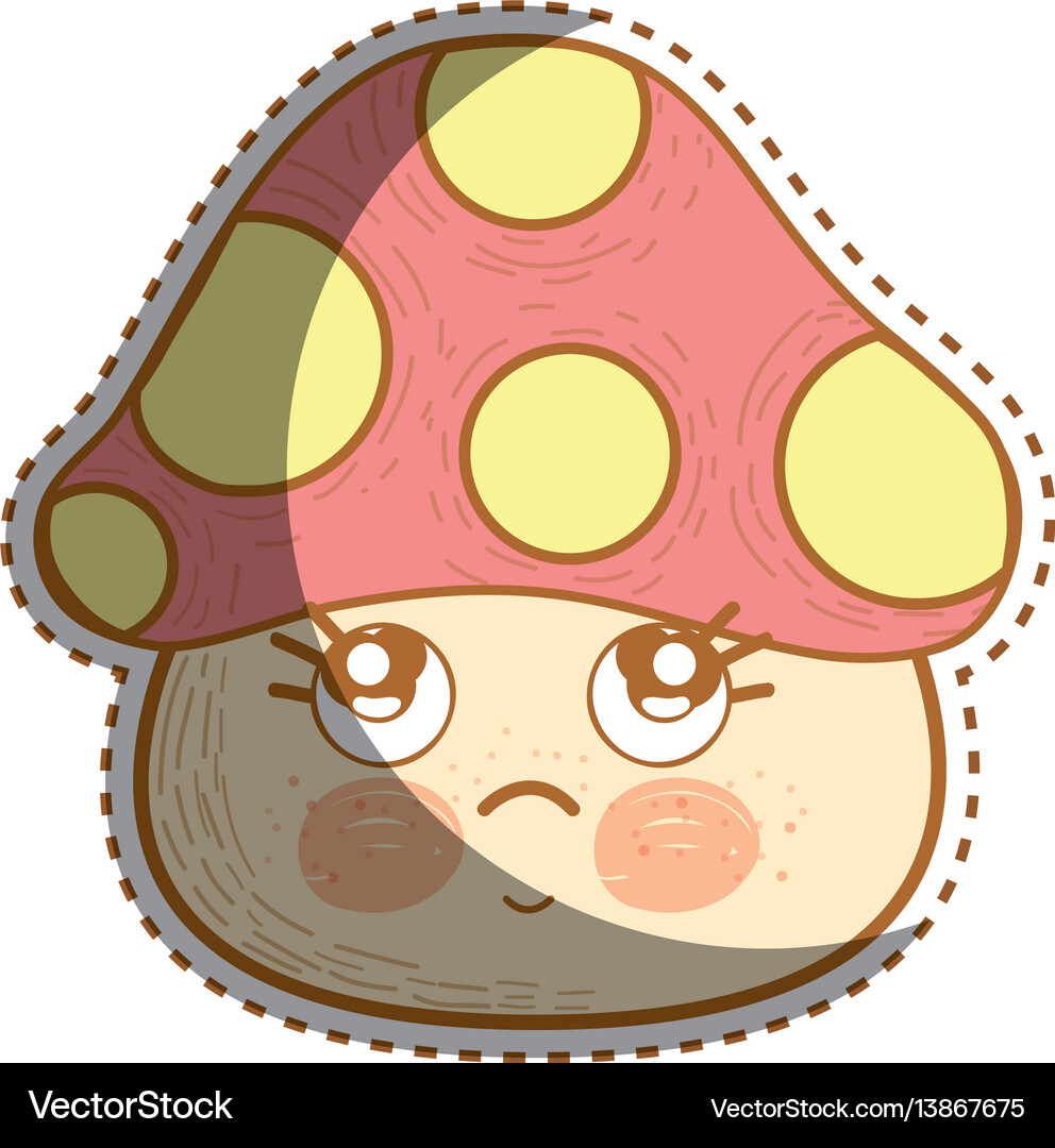 Kawaii sad hungus icon Royalty Free Vector Image