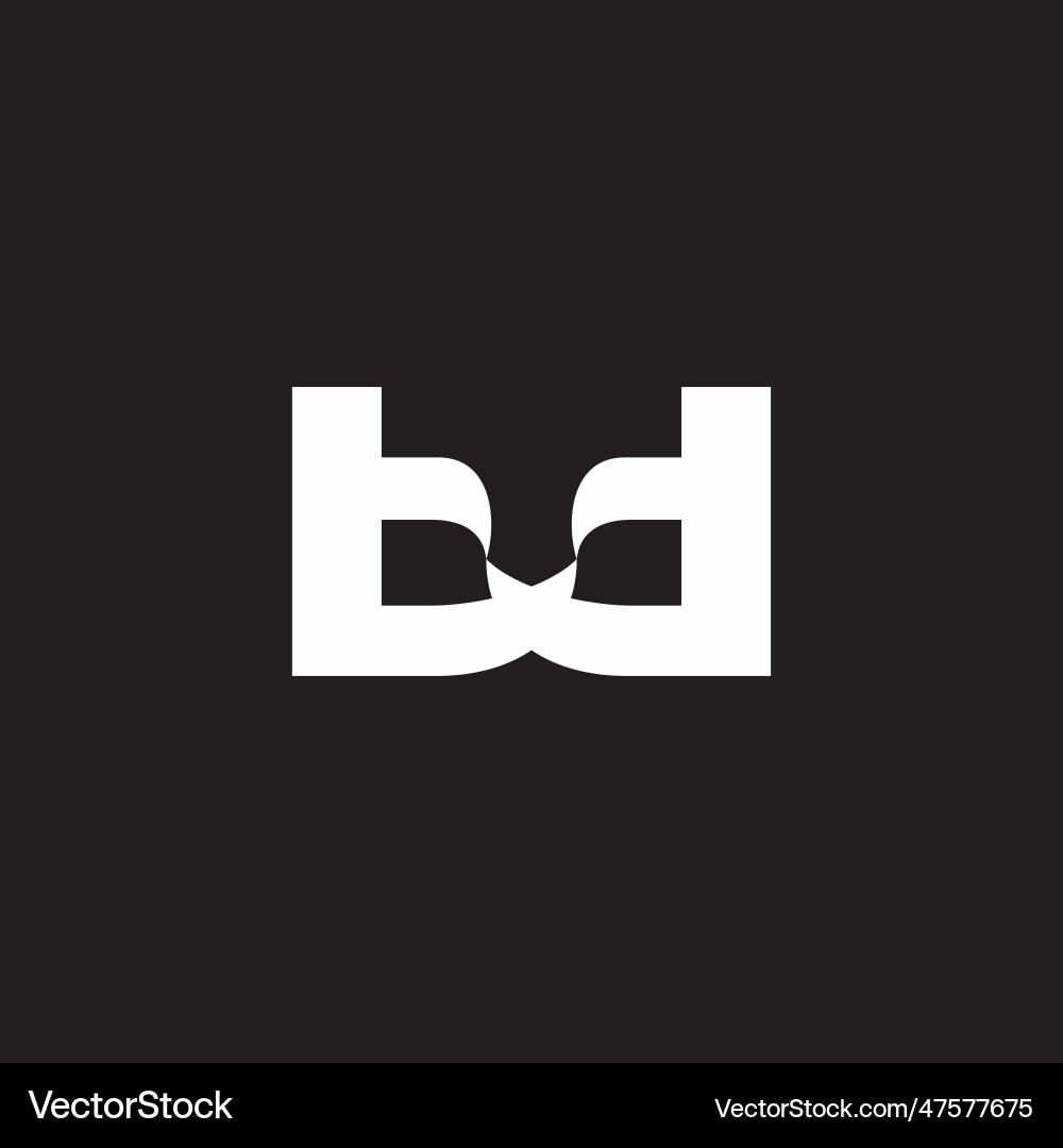 Letter bd ribbon curve simple logo Royalty Free Vector Image