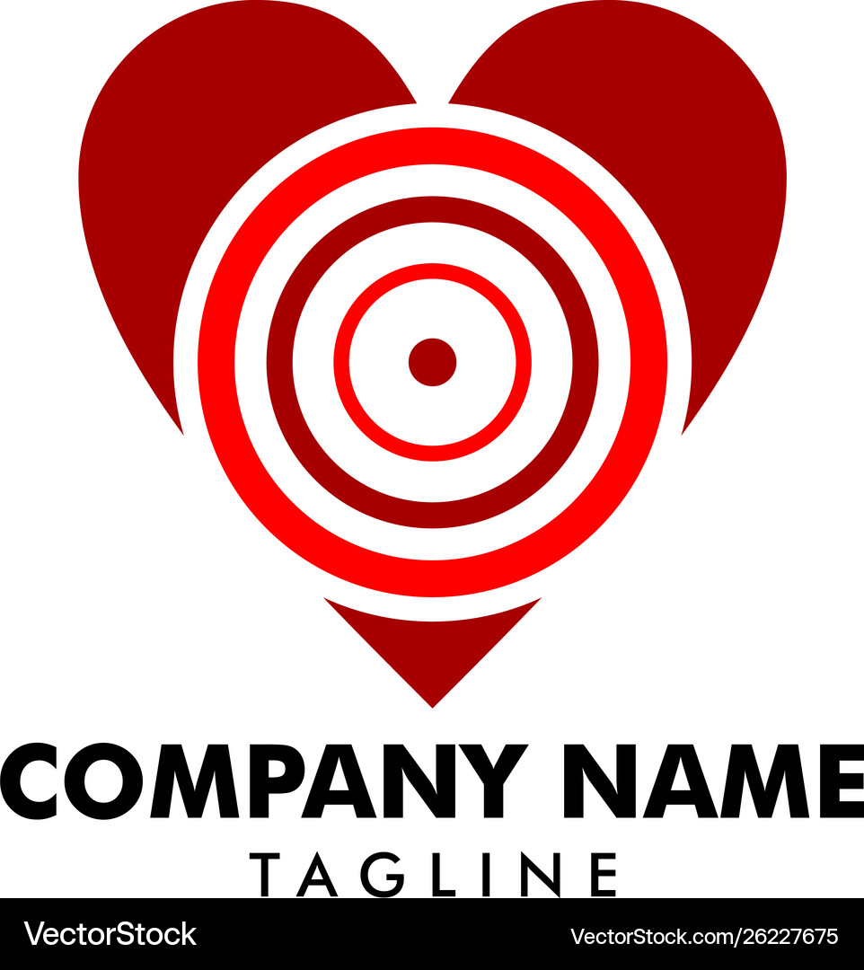 Love target sign symbol icon logo Royalty Free Vector Image