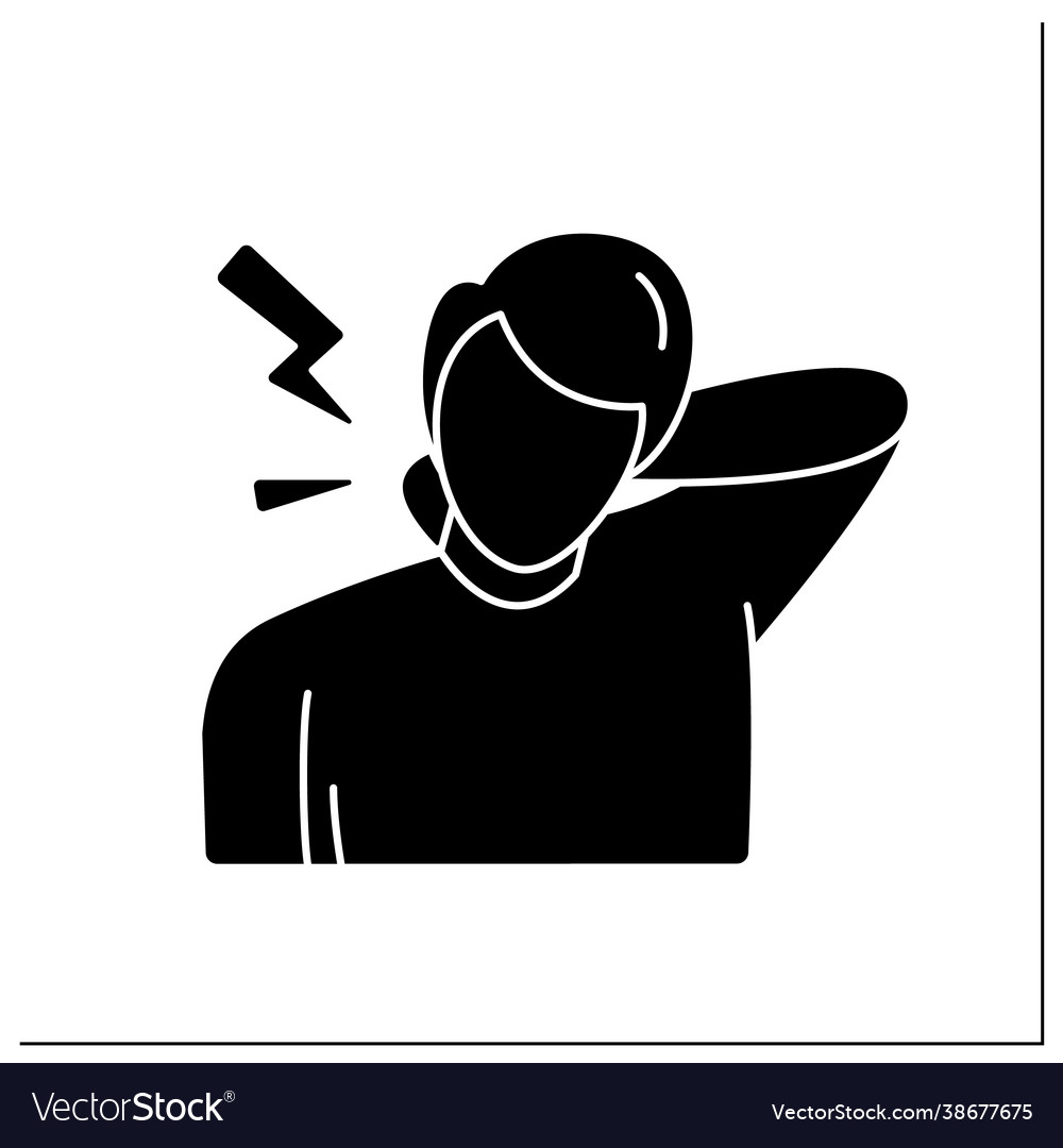 Neck pain glyph icon Royalty Free Vector Image Neck pain glyph icon Royalty Free Vector Image