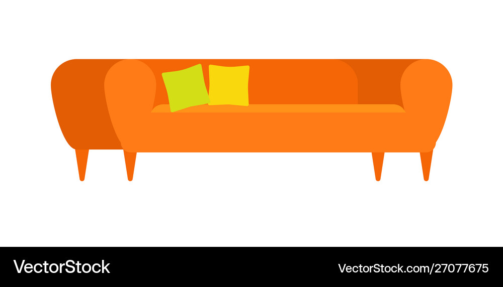 Orange soft stylish sofa for home and office Vector Image