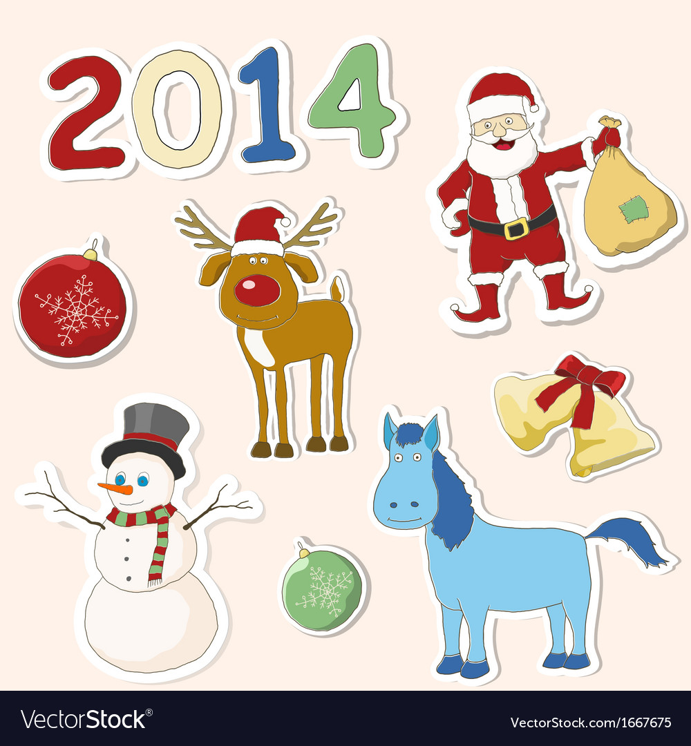 Set of christmas icons Royalty Free Vector Image