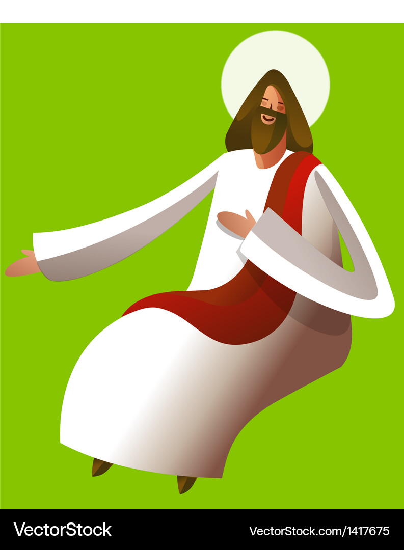 Side view jesus christ sitting Royalty Free Vector Image