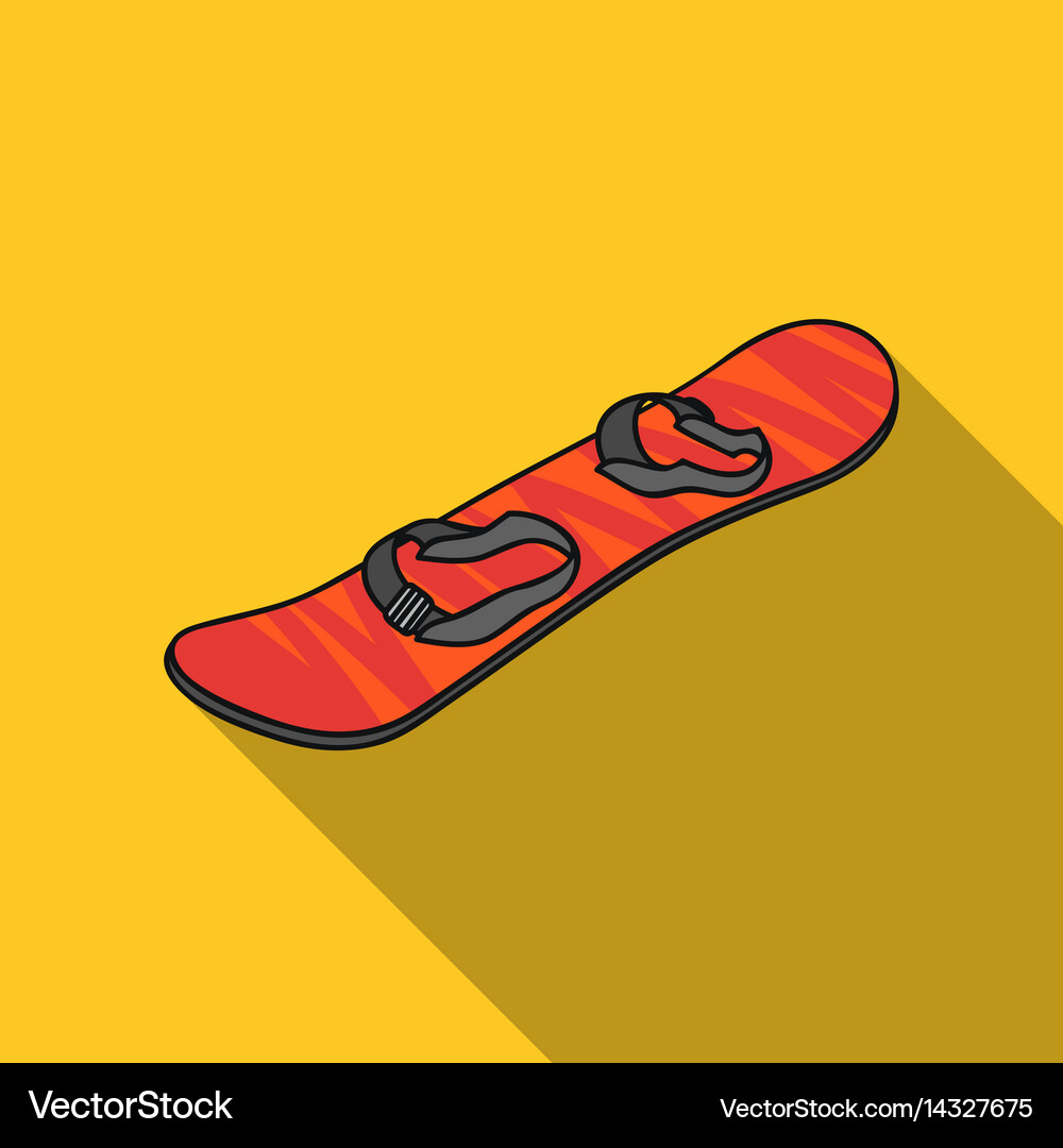 Snowboard icon in flate style isolated on white Vector Image