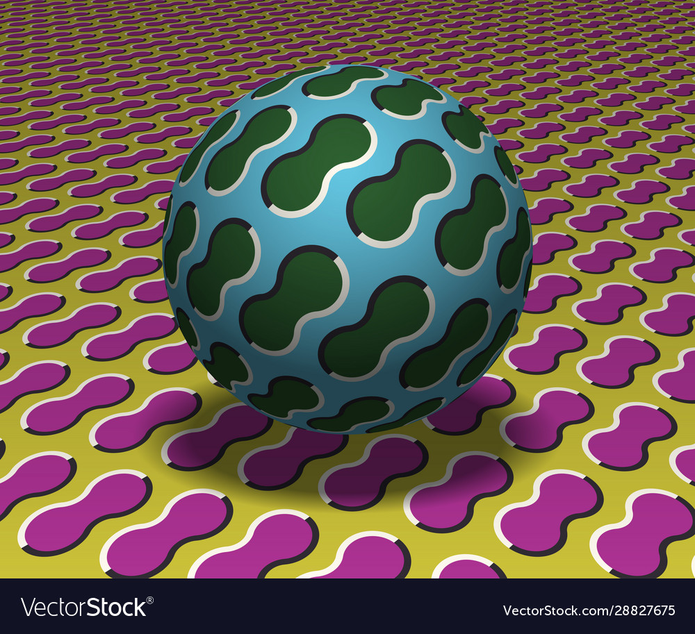 Sphere hovers above surface abstract objects Vector Image