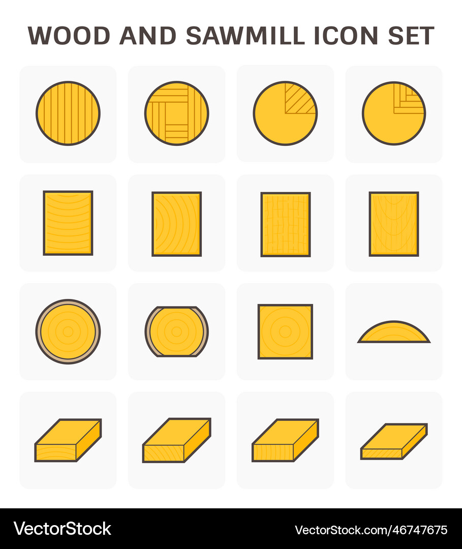 Wood and sawmill icon set design Royalty Free Vector Image