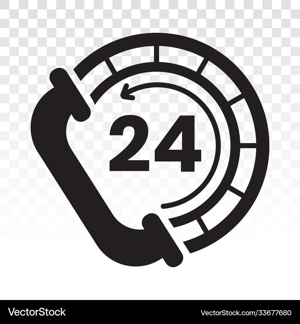 24 hour customer phone service flat icons Vector Image