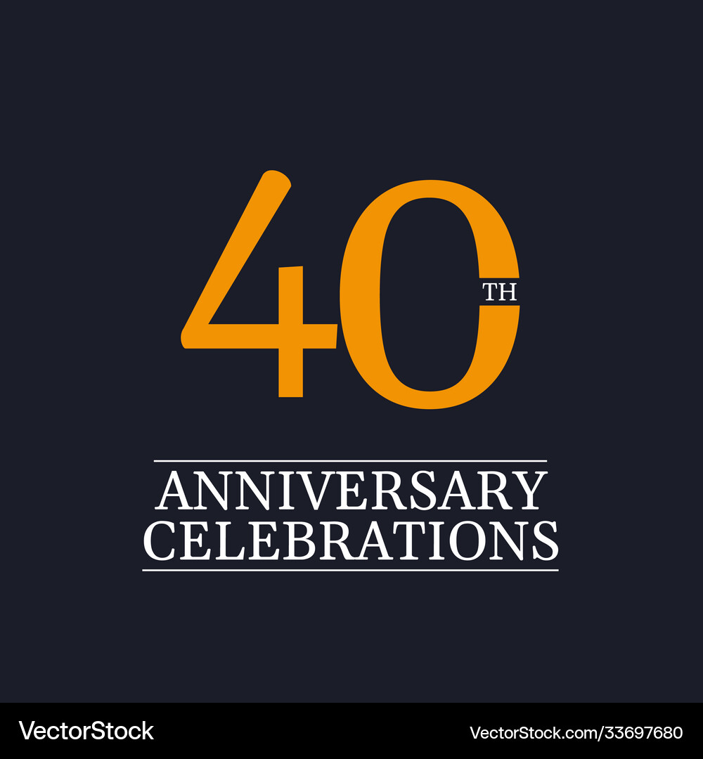 40 years anniversary celebrations template design Vector Image