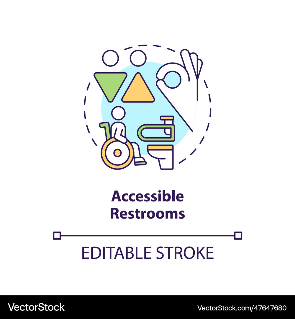 Accessible restrooms concept icon Royalty Free Vector Image