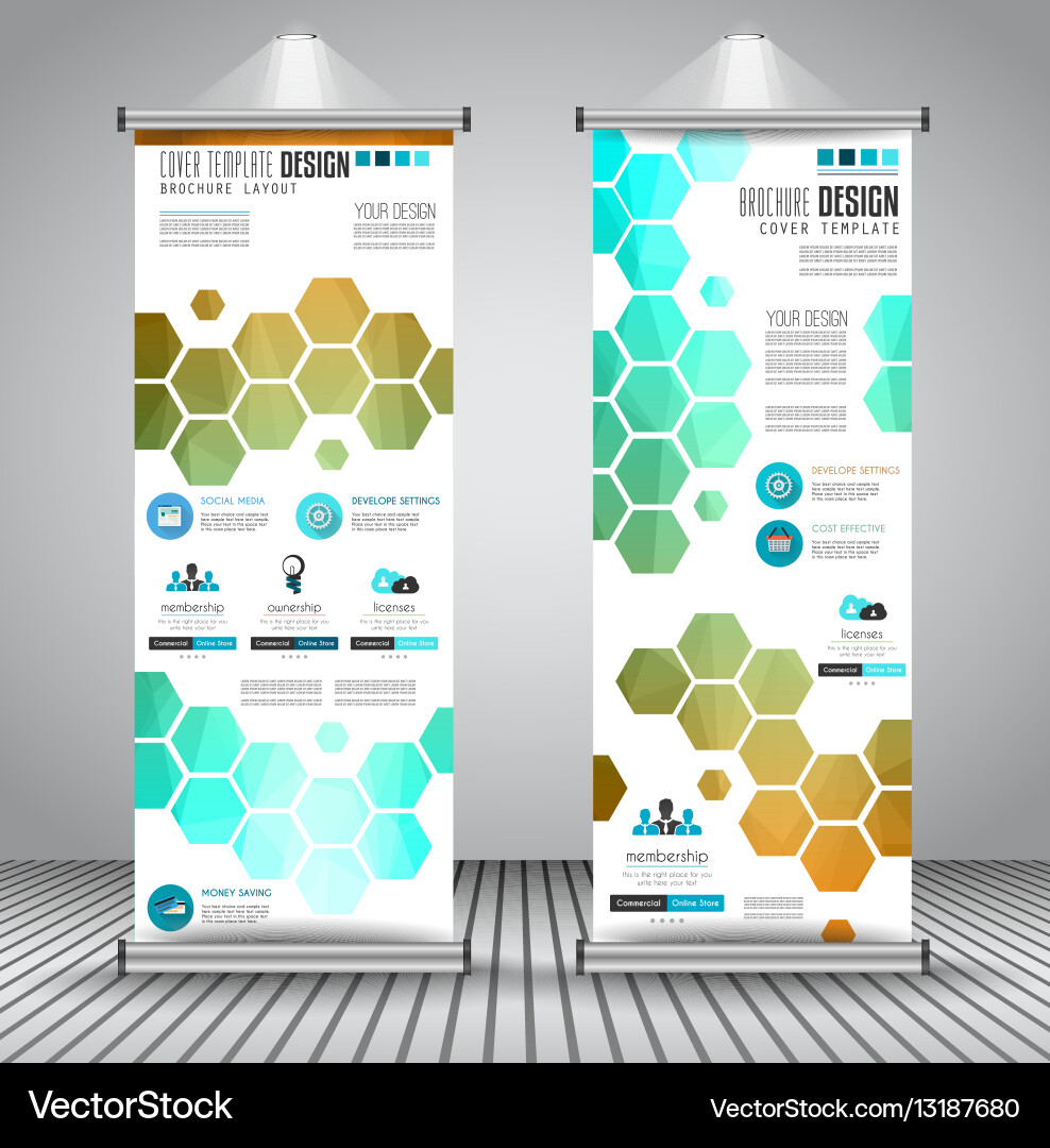 Advertisement roll up business flyer or brochure Vector Image