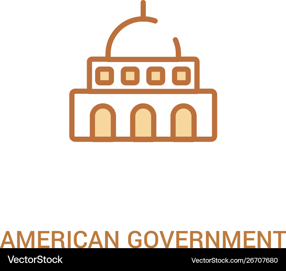 American government building concept 2 colored Vector Image