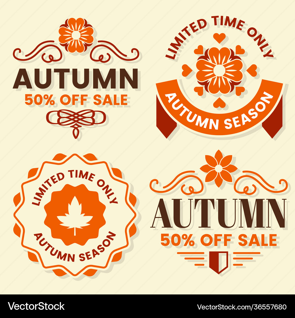 Autumn label vintage logo for banner Royalty Free Vector