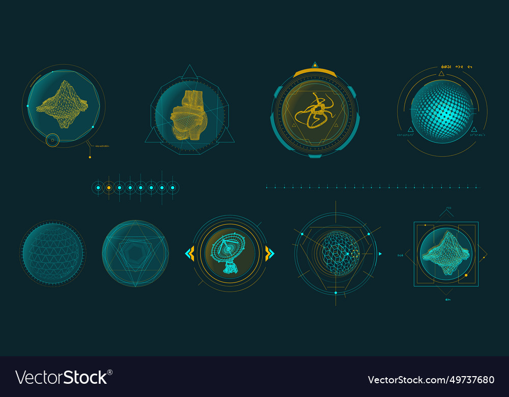 Circular infographic elements for sci-fi Vector Image