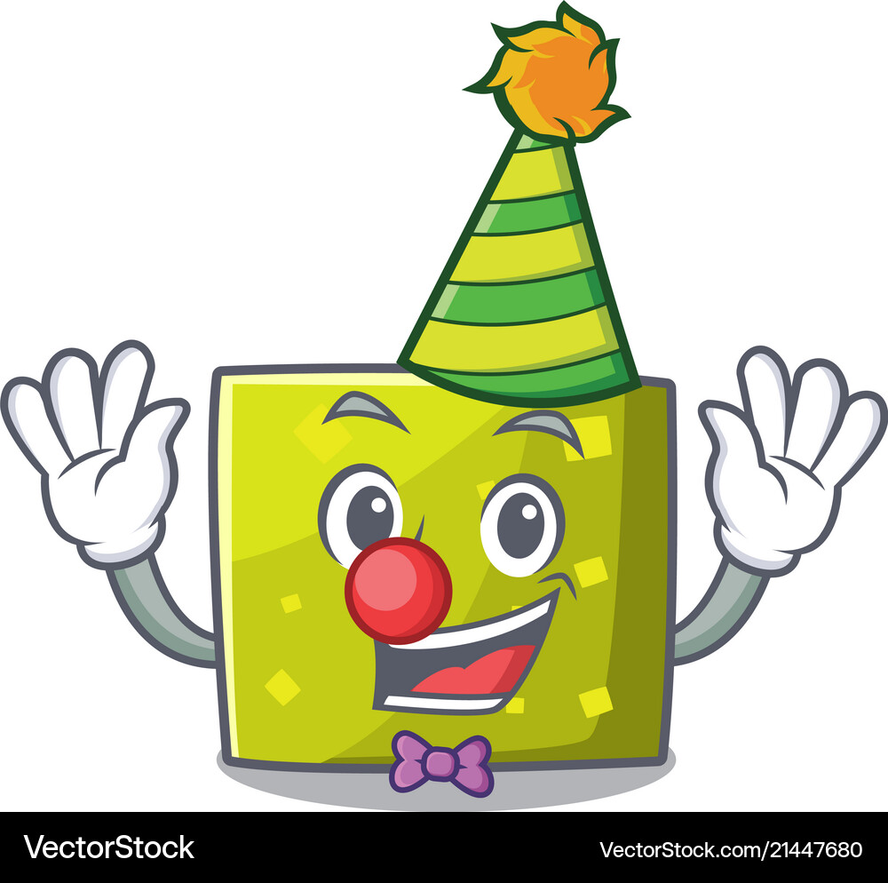 Clown square mascot cartoon style Royalty Free Vector Image