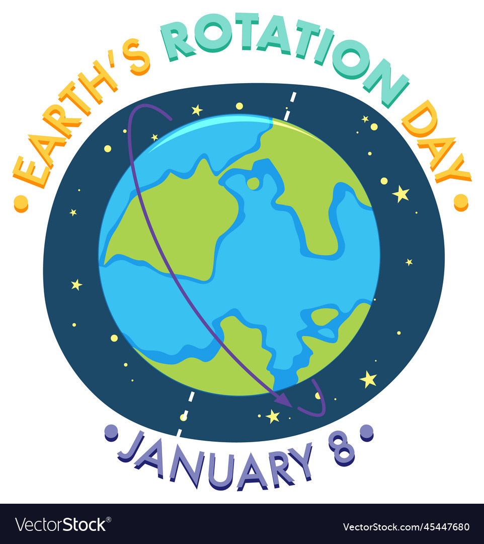 Earths rotation day banner design Royalty Free Vector Image