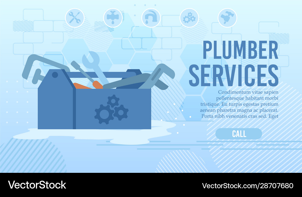 Flat landing page for order plumber home service Vector Image