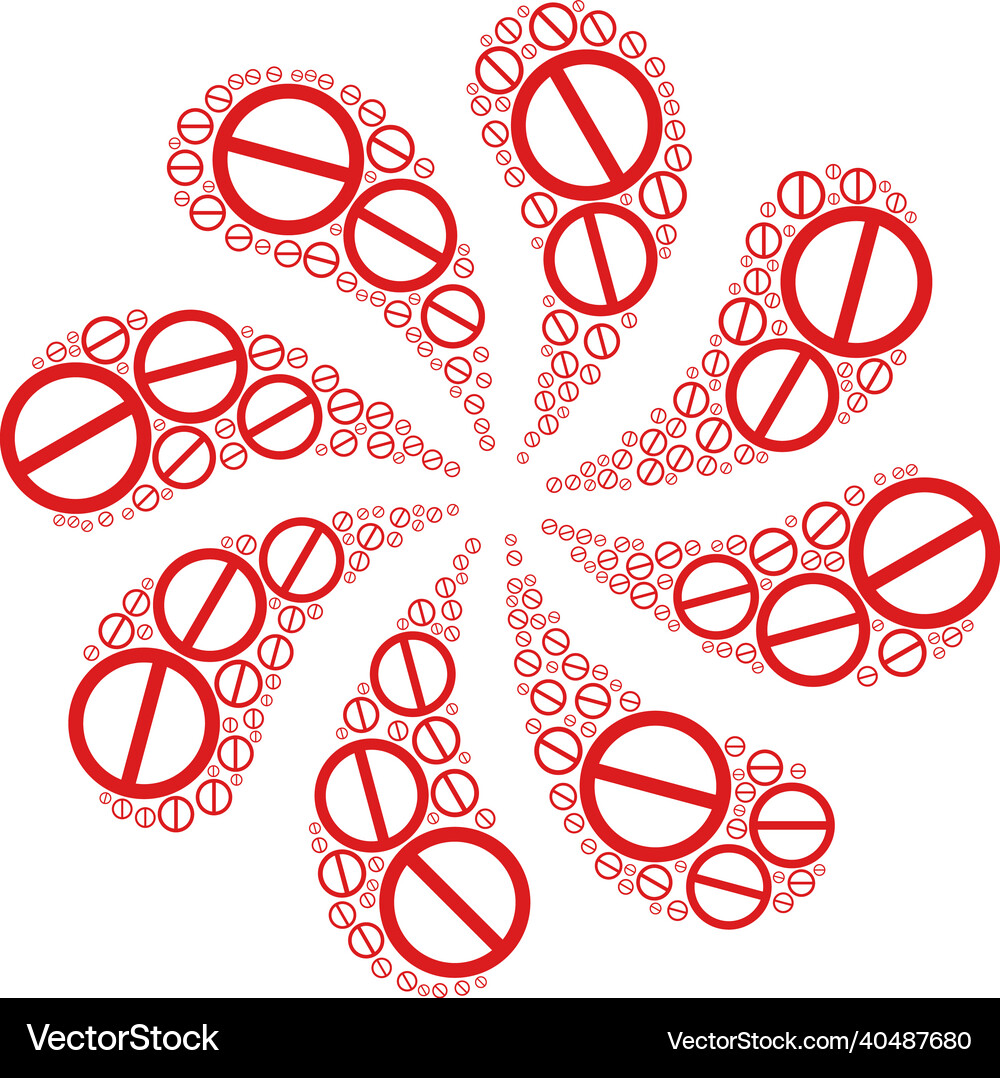 Forbid icon centrifugal flower Royalty Free Vector Image