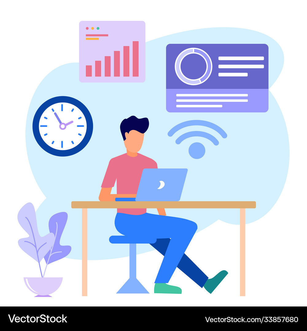 Graphic cartoon character freelance Royalty Free Vector