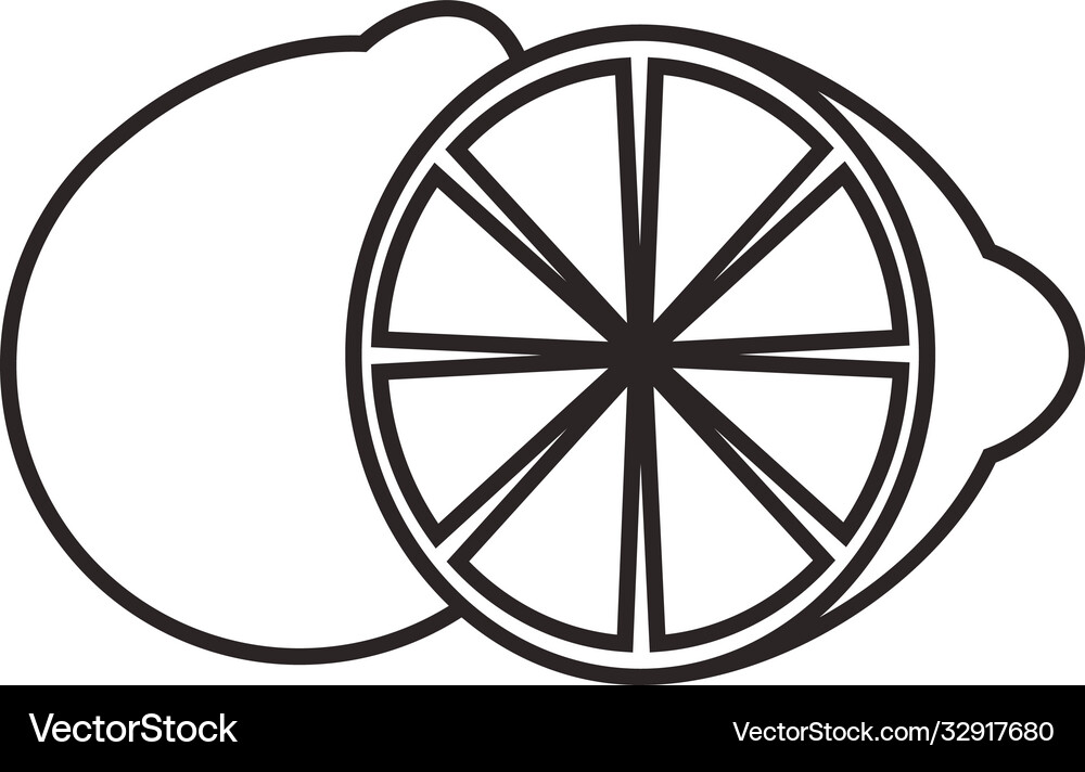Lemon fresh delicious fruit isolated style icon Vector Image