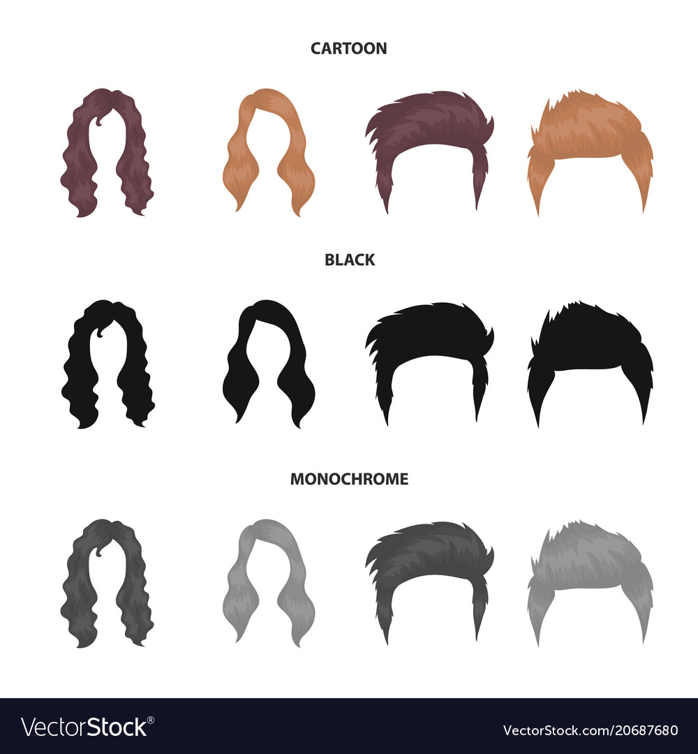 Mustache And Beard Hairstyles Cartoonblack Vector Image