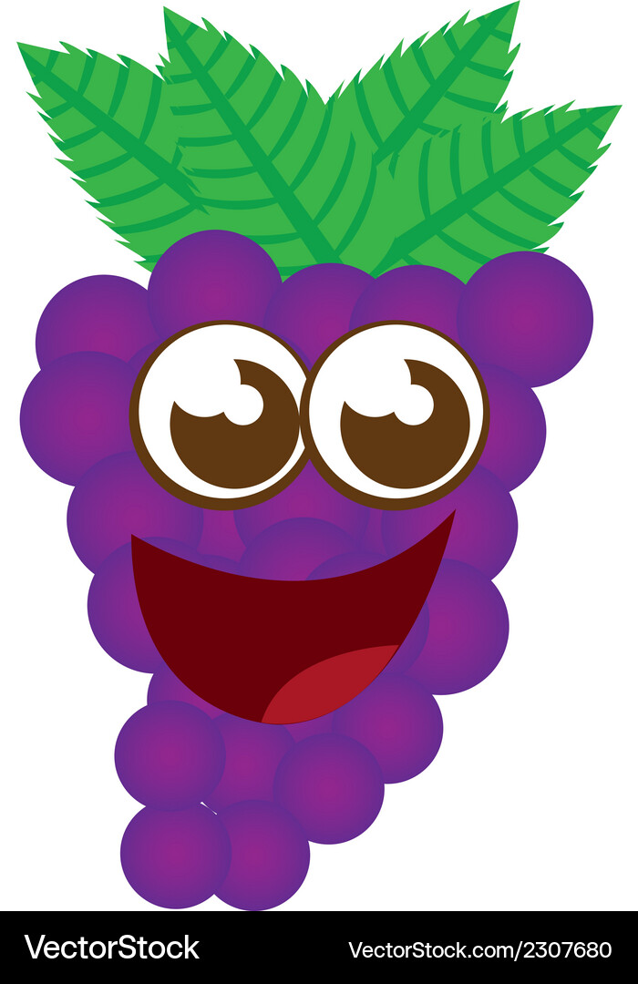 Purple grape cartoon isolated over white Vector Image