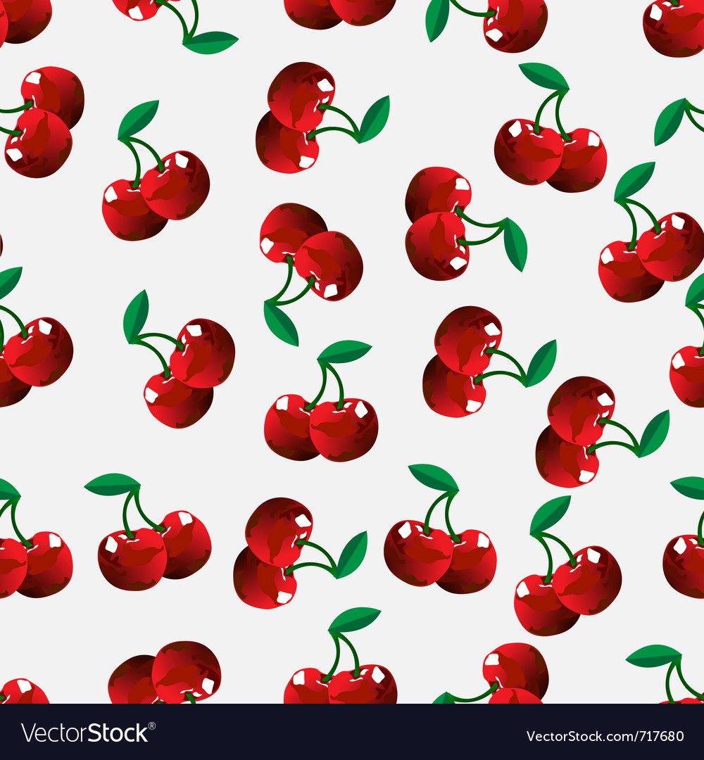Seamless cherry background Royalty Free Vector Image